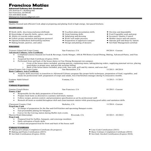 Advanced Resume 1 | PDF