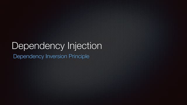 Dependency Injection | PPT Dependency Injection | PPT