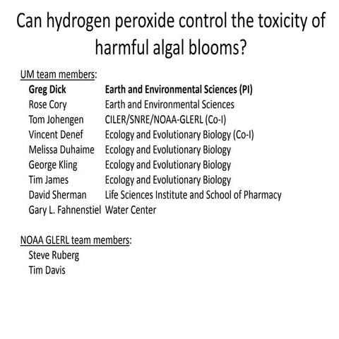 Controlling the Toxicity of Harmful Algal Blooms | PDF