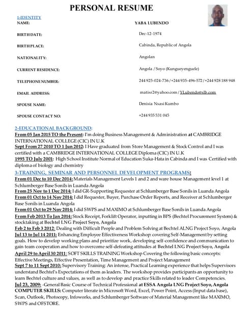 Resume_Josué-Kasilembo-Bujinga | DOC | Africa Travel | Travel Locations