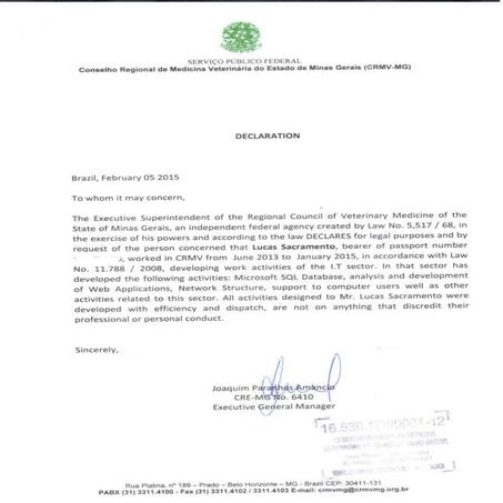 Recommendation Letter Lucas | PDF