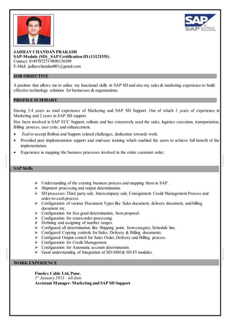 Raya-SAP SD Resume | DOCX