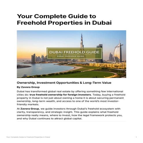 Your Complete Guide to Freehold Properties in Dubai | PDF