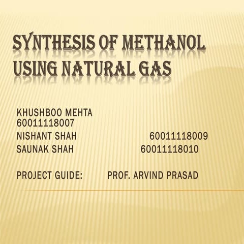 Project: Formaldehyde from methanol and air | PDF