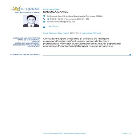 CV Europass lb romana 2016(Samoila Daniel) | DOC