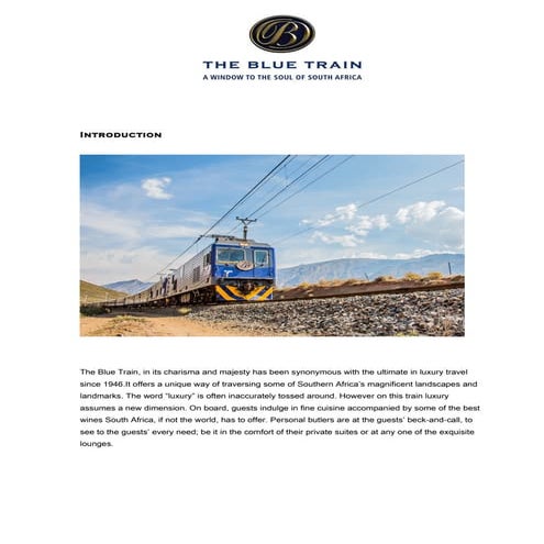 INFORMATION - THE BLUE TRAIN 2015 | DOC