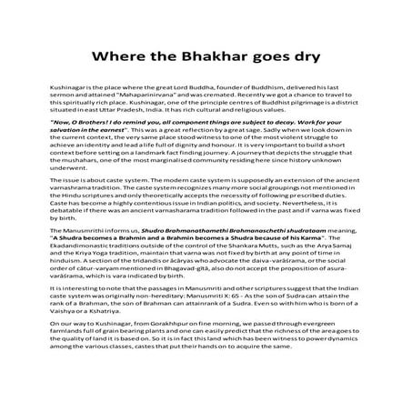 kushinagar-mushahar-story | DOCX | Hinduism | Religion & Spirituality