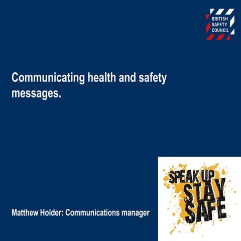 Communicating health and safety messages | PPTX