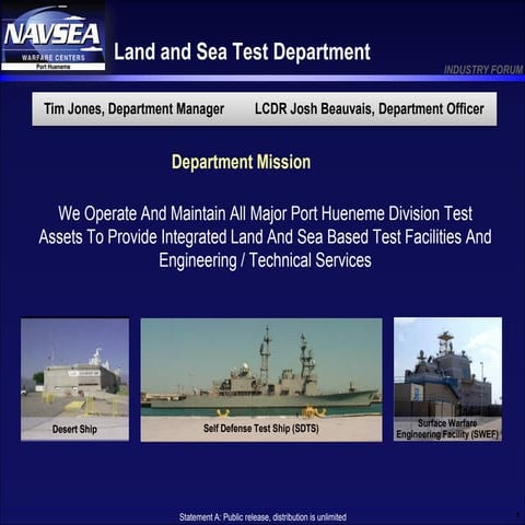 Land and Sea Test - NSWC PHD Industry Forum 2014 | PPT