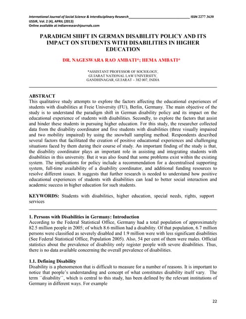 A Critical Discourse Analysis Of Disability And Inclusion A Case-Study ...