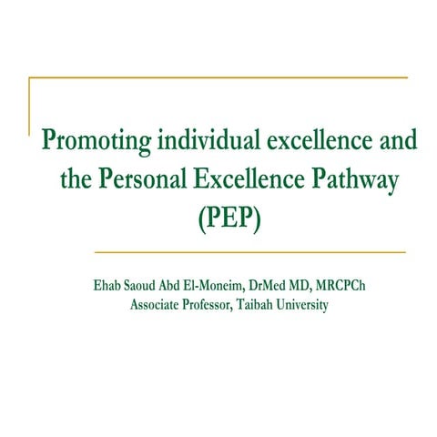 PBL - Personal Excellence Pathway PEP | PDF