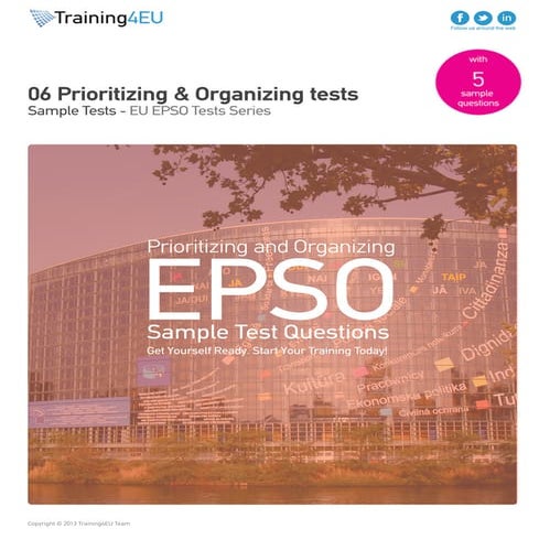 Prioritizing and Organizing tests EU EPSO | PDF