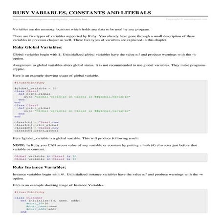 06 Ruby Variables Pdf 