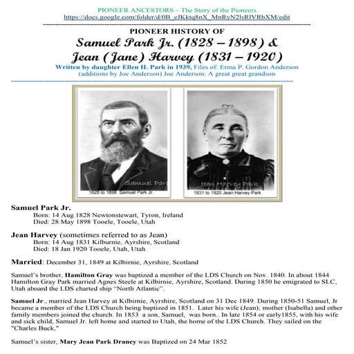 Samuel Park Jr and Jean Harvey Park | PDF