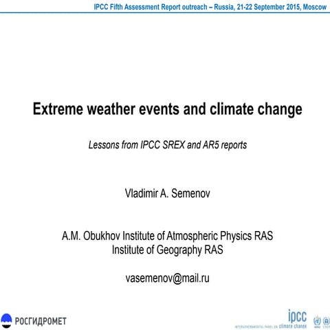 Climate change: Extreme weather events | PPTX
