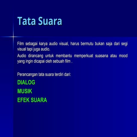 tata suara dalam pembuatan videografi/fim | PPT