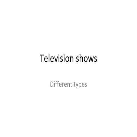 TV shows | PPT