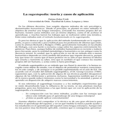 Método: Sugestopedia. | PPTX