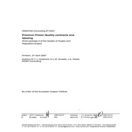Premium Power Quality contracts and labeling | PDF