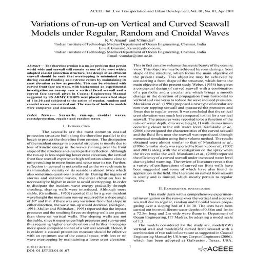 Variations of run-up on Vertical and Curved Seawall Models under ...