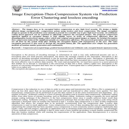 Image Encryption Then Compression System Via Prediction Error Clustering And Lossless Encoding Pdf