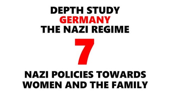 HISTORY IGCSE CONTENT - 20TH CENTURY OPTION - DEPTH STUDY GERMANY ...