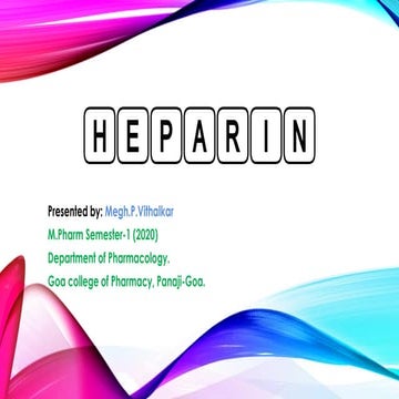 Heparin: Source, Structure, Chemistry, MOA and Uses | PDF