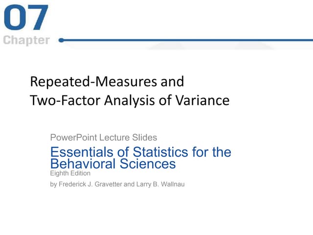 07 Repeated Measures And Two Factor Analysis Of Variance Pdf