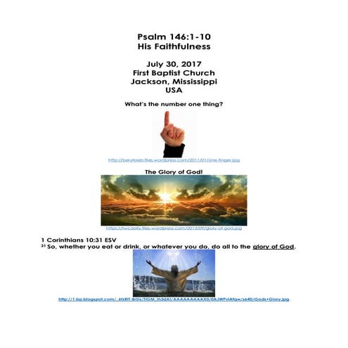 07-30-17, Psalm 146;1-10, His Faithfulness | PDF