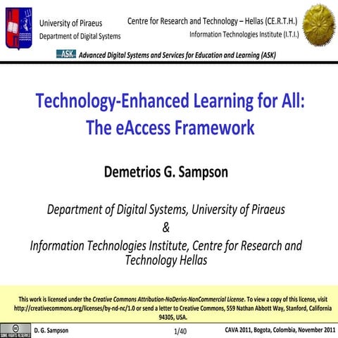 Technology-Enhanced Learning for All: The eAccess Framework | PPT | Web ...