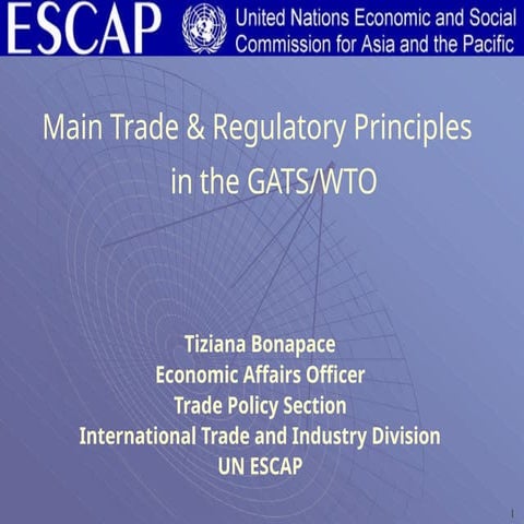 Main Trade & Regulatory Principles in the GATS/WTO | PPTX