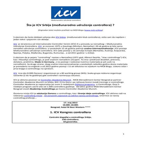 07. ICV sastanak (SAP i controlling) šta je ICV | PDF