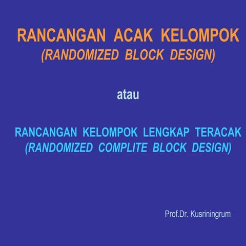 Rancangan acak lengkap (RAL) | PPTX
