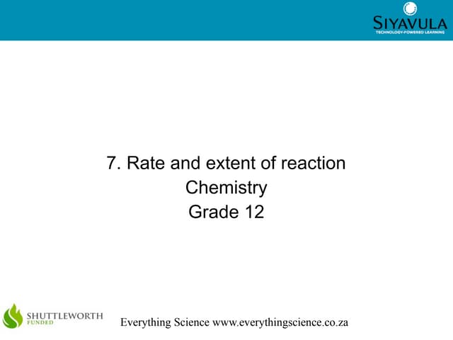 Quantitative aspects of chemical change - grade 10 | ODP