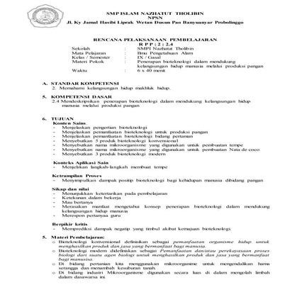 07 rpp-ipa-9-2-4-bioteknologi 9 smp | DOC