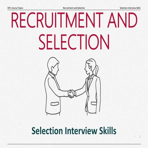 Selection Interview Skills | PPT