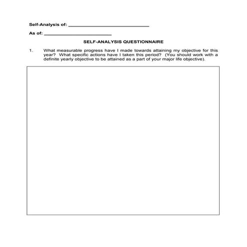Think and Grow Rich Workbook-Chapter 7 - Self-Analysis | PDF
