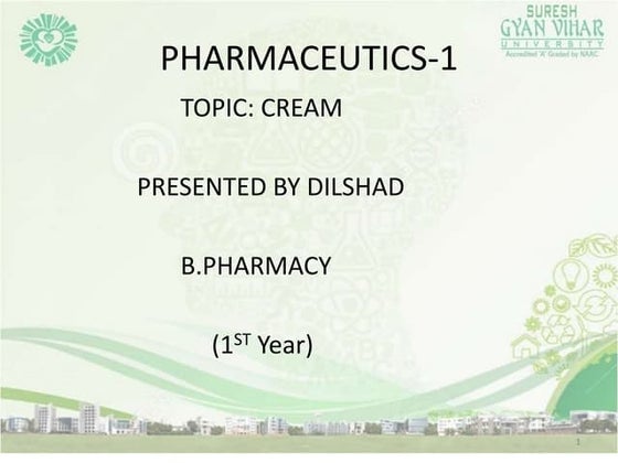 CREAM FORMULATION AND EVALUATION | PPTX