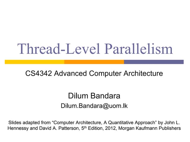 Introduction to Thread Level Parallelism | PPTX Introduction to Thread Level Parallelism | PPTX