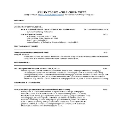 Resume Prideaux Private Sector | DOCX