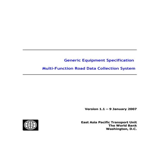 World Bank Generic Data Collection Equipment Spec - 07 01 09 Road Data Collection Equipment ...