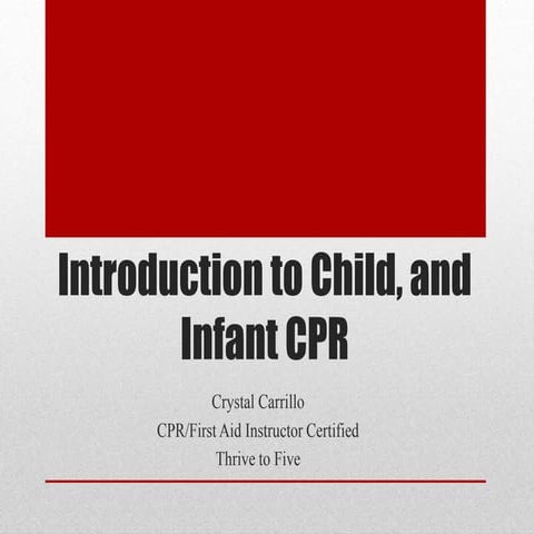 IntroductiontoChildandInfantCPR2016 | PPT