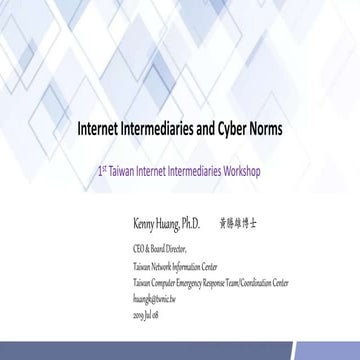 Taiwan Internet Intermediaries and Cyber Norms | PDF
