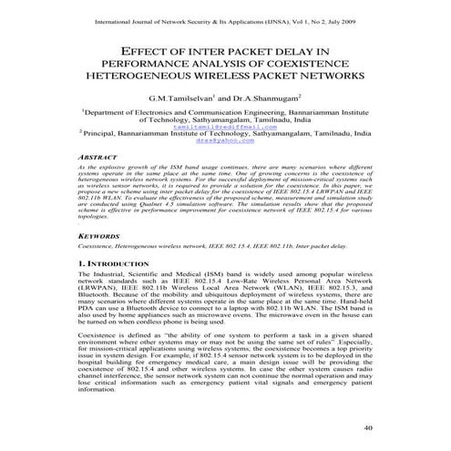 Effect Of Inter Packet Delay In Performance Analysis Of Coexistence Heterogeneous Wireless