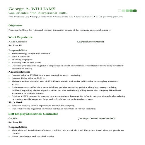 George Williams Resume- Block Resume | DOCX