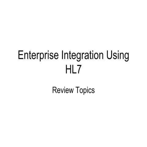 071101 Hl7 Morning Review | PPT | Medical Health