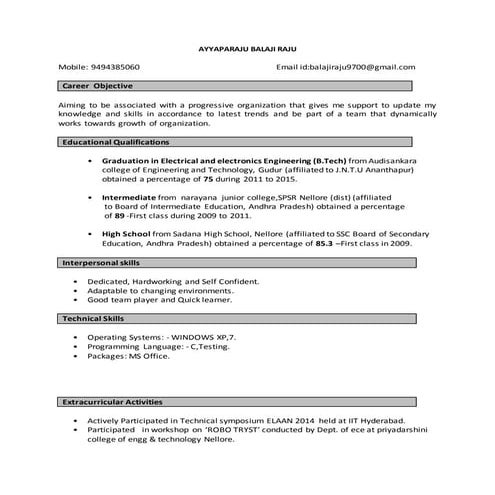 Balaji resume | DOC