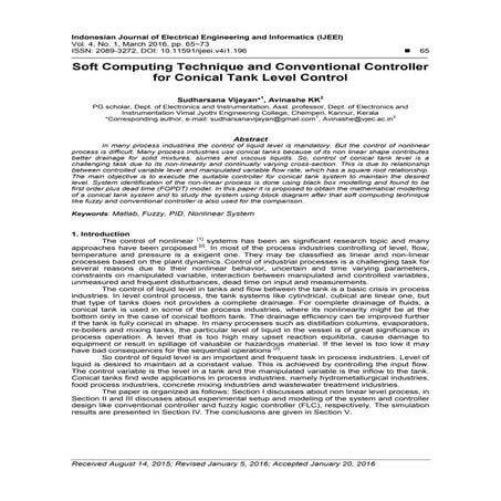 Soft Computing Technique and Conventional Controller for Conical Tank Level Control | PDF