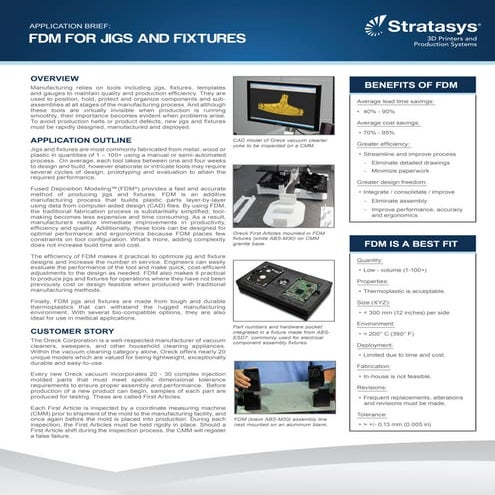 Stratasys Application Brief - Oreck | PDF