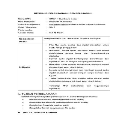 072.kk.13 rpp mengabungkan audio kedalam sajian multimedia | DOC